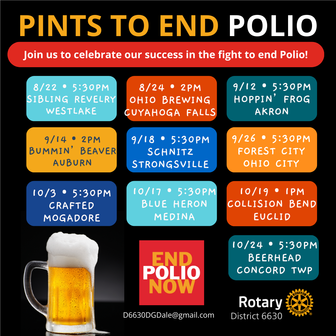 PINTS AND POURS TO END POLIO | District 6630